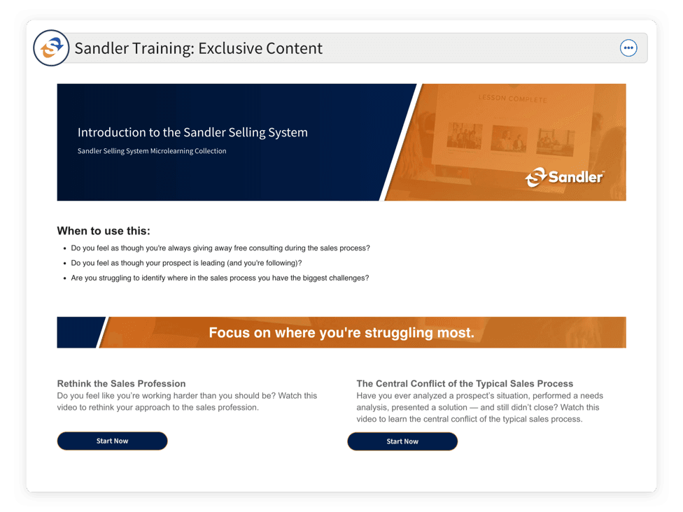 Introduction to the Sandler Selling System | Highspot Marketplace