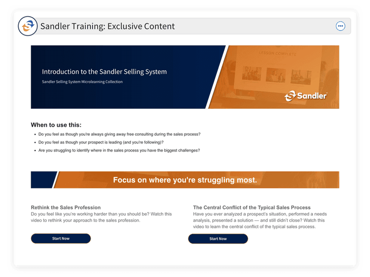 Introduction to the Sandler Selling System | Highspot Marketplace