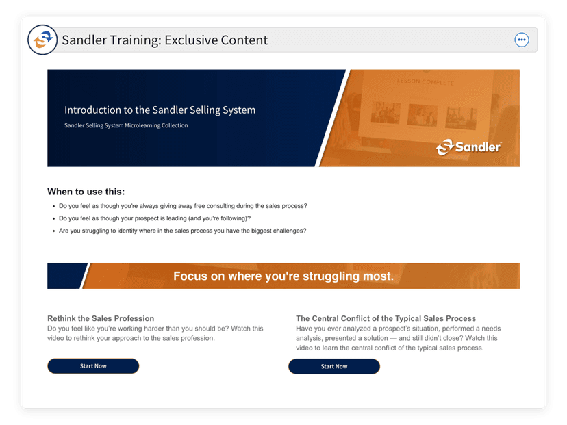 Introduction to the Sandler Selling System | Highspot Marketplace
