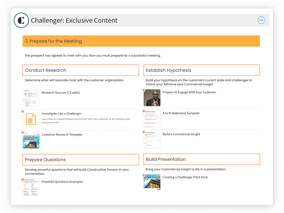 Win First Sales Calls with Challenger | Highspot Marketplace