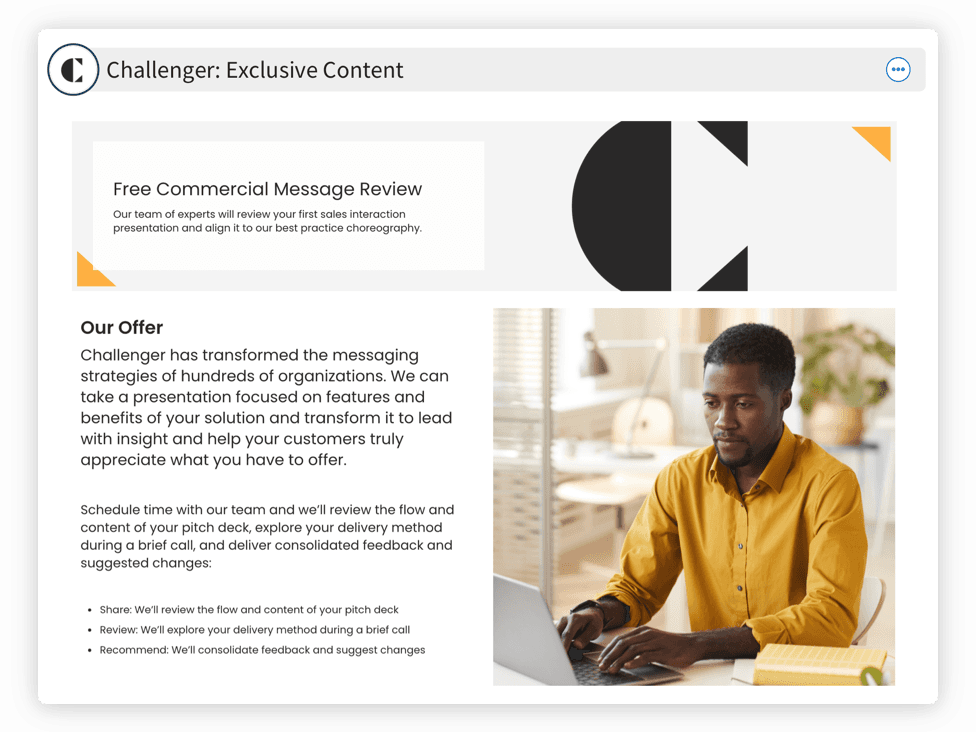 Win First Sales Calls with Challenger | Highspot Marketplace