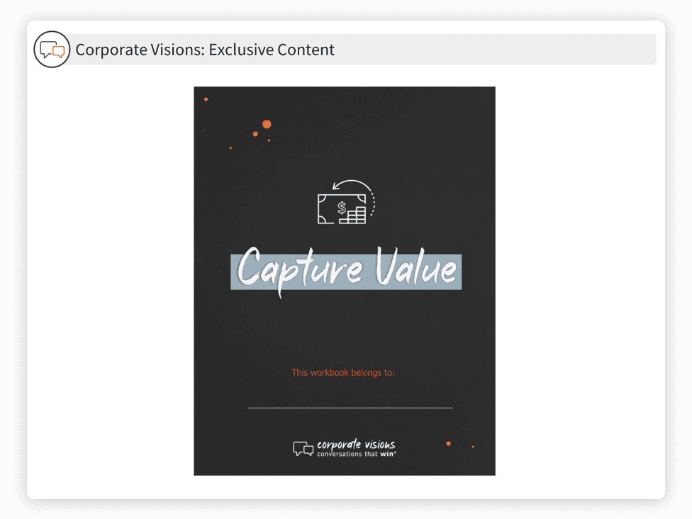 Corporate Visions: Capture Value Skills | Highspot Marketplace