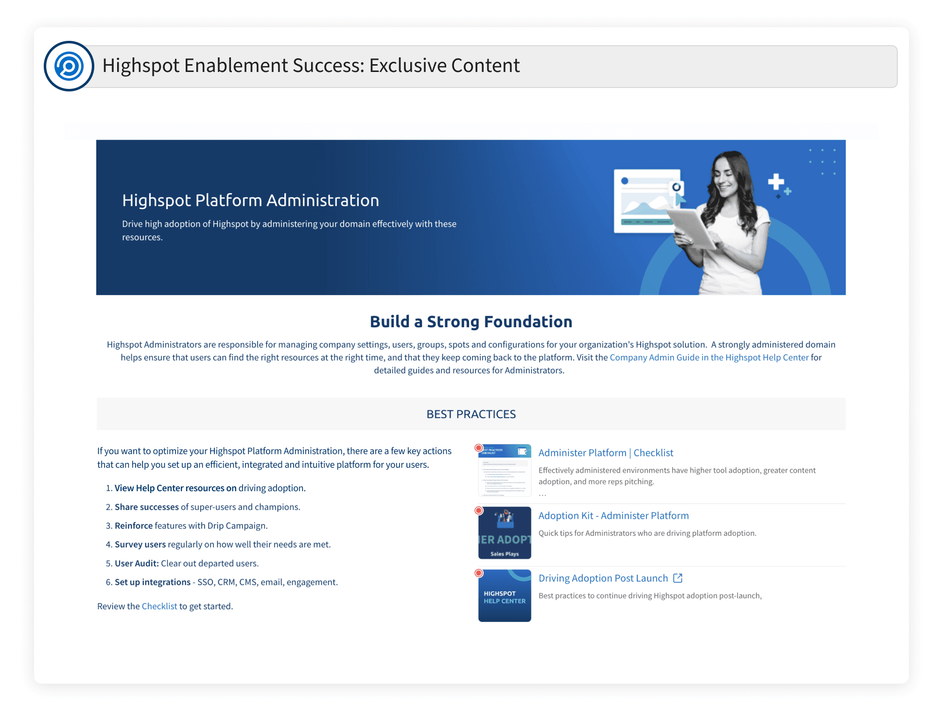 Highspot Enablement Success | Highspot Marketplace